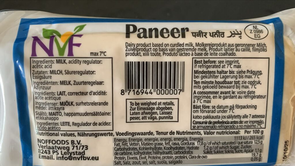 NVF Fresh Paneer – 500 Grams – RBJ Imports: Indian Grocery and Fresh ...